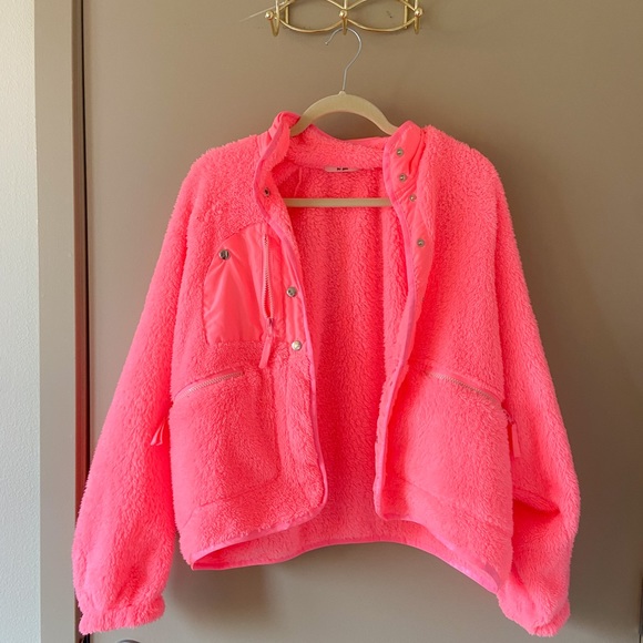 Jackets & Coats | Womens Neon Pink Fleece Jacket | Poshmark